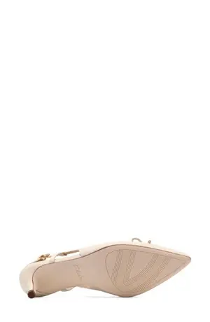 Clarks Zarey Bow Slingback Pumps - Cream Leather