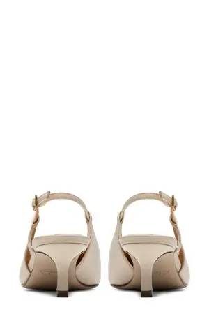 Clarks Zarey Bow Slingback Pumps - Cream Leather