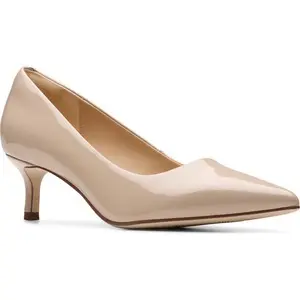 Clarks Zarey Court Pointed-toe Pumps - Sand Patent