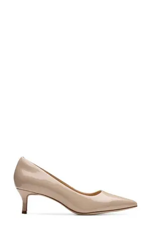 Clarks Zarey Court Pointed-toe Pumps - Sand Patent