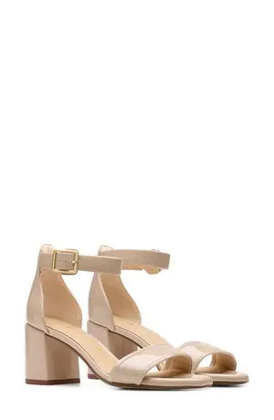 Clarks Ezoria Mae Ankle Strap Sandal - Sand Patent
