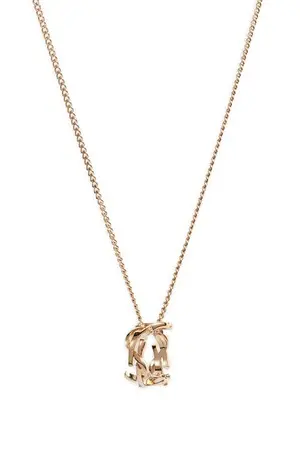 Saint Laurent Thin Twist Charm Pendant Necklace - Metal