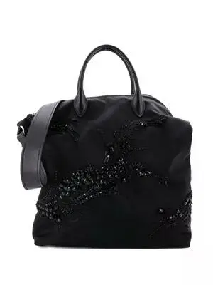 Prada Convertible Beaded Tessuto Medium Tote Bag