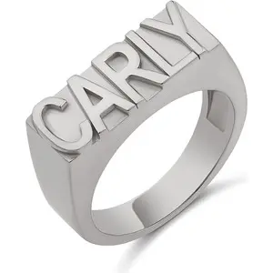 SHYMI Block Letter Name Ring - Silver