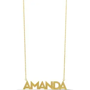 SHYMI Fluted Name Pendant Necklace - Gold