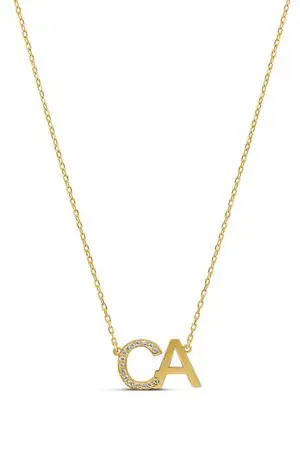 SHYMI Pavé Initial Pendant Necklace - Gold