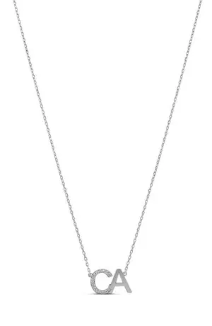 SHYMI Pavé Initial Pendant Necklace - Silver