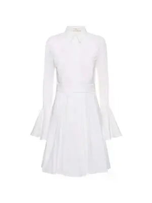 White Bell Sleeve Short Dresses