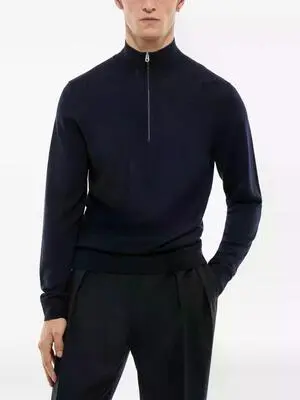 FURSAC Wool Zip-up Sweater - Blue