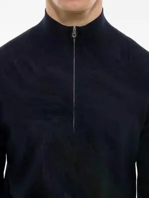 FURSAC Wool Zip-up Sweater - Blue