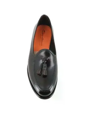 Santoni Tassel Leather Loafers - Brown