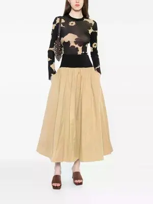LESS Patchwork A-line Maxi Skirt