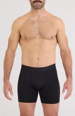 SAXX Smooth Luxe Micro Modal Boxer Briefs - Black