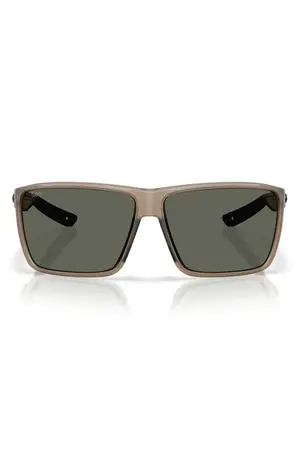 COSTA DEL MAR Rincon Ii 64mm Polarized Oversized Sunglasses - Matte Brown Smoke/gray 580g