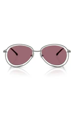 DIESEL® Mirrored Oval Sunglasses - Matte Gun Metal/mirror Red