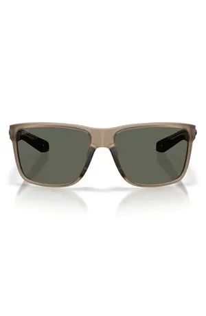 COSTA DEL MAR Broadbill Ii 58mm Polarized Rectangular Sunglasses - Matte Brown Smoke/gray 580g