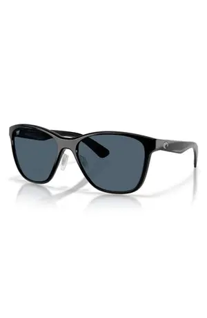 COSTA DEL MAR Luna Nueva 57mm Polarized Sunglasses - Black/gray