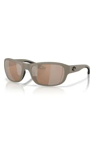 COSTA DEL MAR Clipperton 58mm Polarized Rectangle Sunglasses