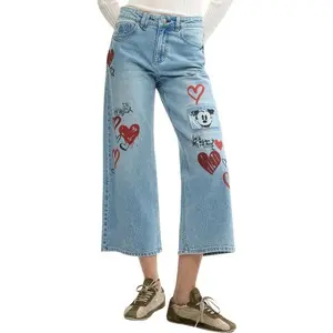 Desigual Printed Wide-leg Jeans