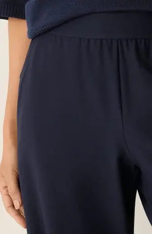 Eileen Fisher High-waisted Ankle Pants - Ink