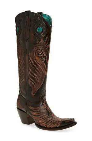 CORRAL Embroidered Overlay Western Boots