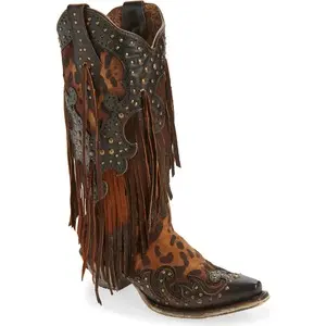 CORRAL Fringe Overlay Western Boot