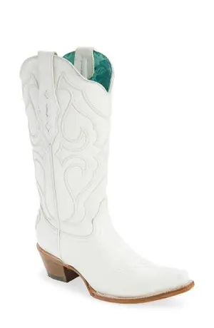 CORRAL Embroidered Western Boots - White