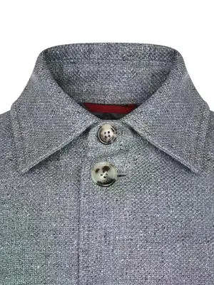 Brunello Cucinelli Buttoned Jacket With Knitted Hem And Cuffs