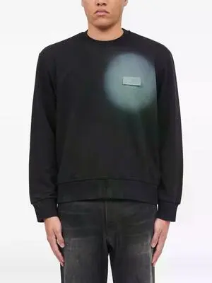 MAISON MARGIELA Logo-patch Spray-effect Sweatshirt - Black