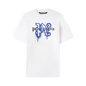 Palm Angels Ny Monogram Spray Tee - White