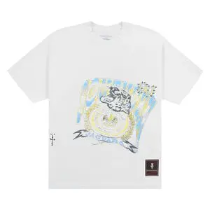 TRAVIS SCOTT Cactus Jack X Mitchell & Ness Southern University Handdrawn Tee - White
