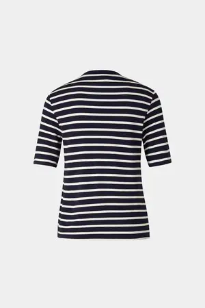 Bogner Striped T-shirt With Embroidered Logo - Navy Blue/off-white