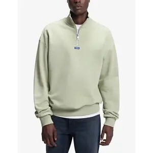 Hugo Logo-patch Quarter-zip Cotton-terry Sweatshirt