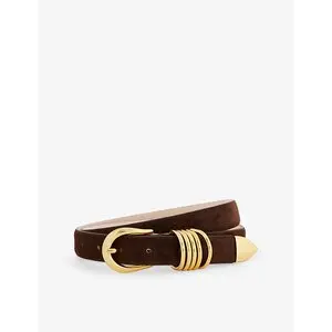 DEHANCHE Hollyhock Suede Belt - Chocolate Suede Gold