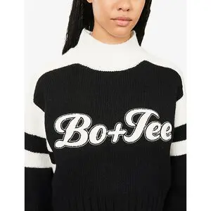 Bo+tee Logo-appliqué Cropped Knitted Jumper