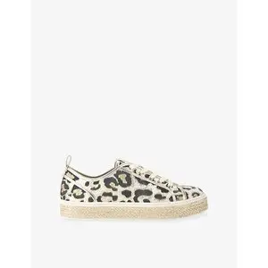 Carvela Sorano Leopard Print Canvas Trainers