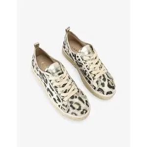 Carvela Sorano Leopard Print Canvas Trainers