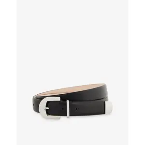 DEHANCHE Indus Leather Belt - Black & Silver
