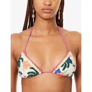 Agua Bendita Lolita Thamar Beaded Bikini Top