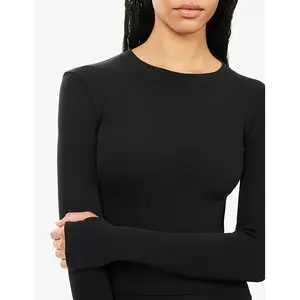 Bo+tee Thermal Long-sleeve Stretch-rib Top