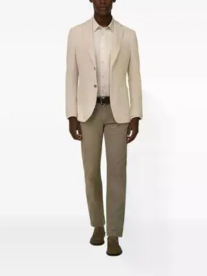 Boggi Milano Micro–textured Patch-pocket Blazer - Neutrals