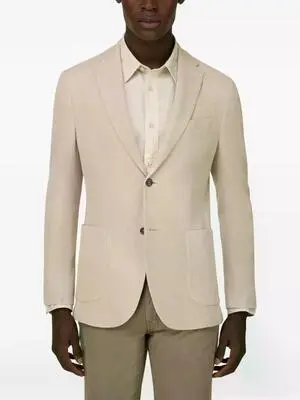 Boggi Milano Micro–textured Patch-pocket Blazer - Neutrals