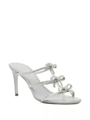 Rene Caovilla Bow-embellished Stiletto Sandals - Silver