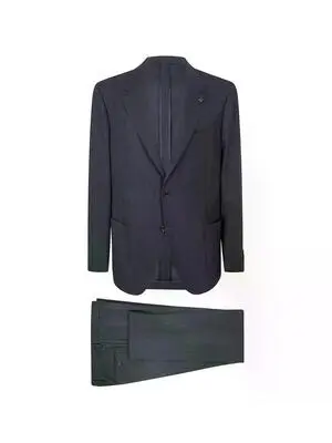 LARDINI Pinstriped Single-breasted Suit - Blue