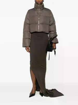 MONCLER + RICK OWENS Cropped Puffer Jacket - Brown