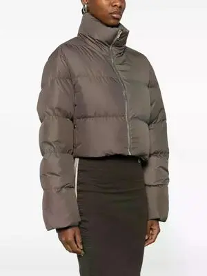 MONCLER + RICK OWENS Cropped Puffer Jacket - Brown
