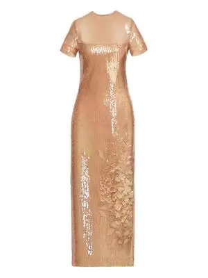 Oscar De La Renta Crow-neck Maxi Dress