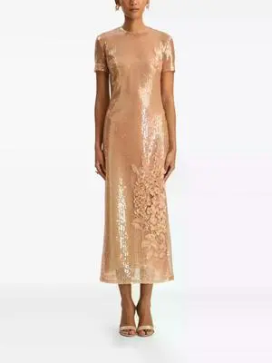 Oscar De La Renta Crow-neck Maxi Dress