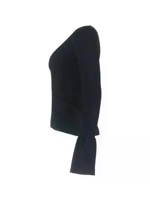 Sandro Ribbed Bell-sleeved Top