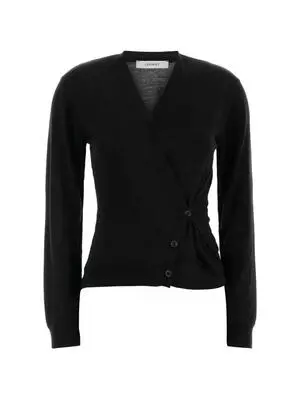LEMAIRE Twisted V-neck Cardigan - Black